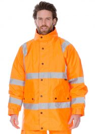 Uniforms @ Work| Hi-Vis 2 Tone Waterproof X-Back Rail Taped Rain Jacket